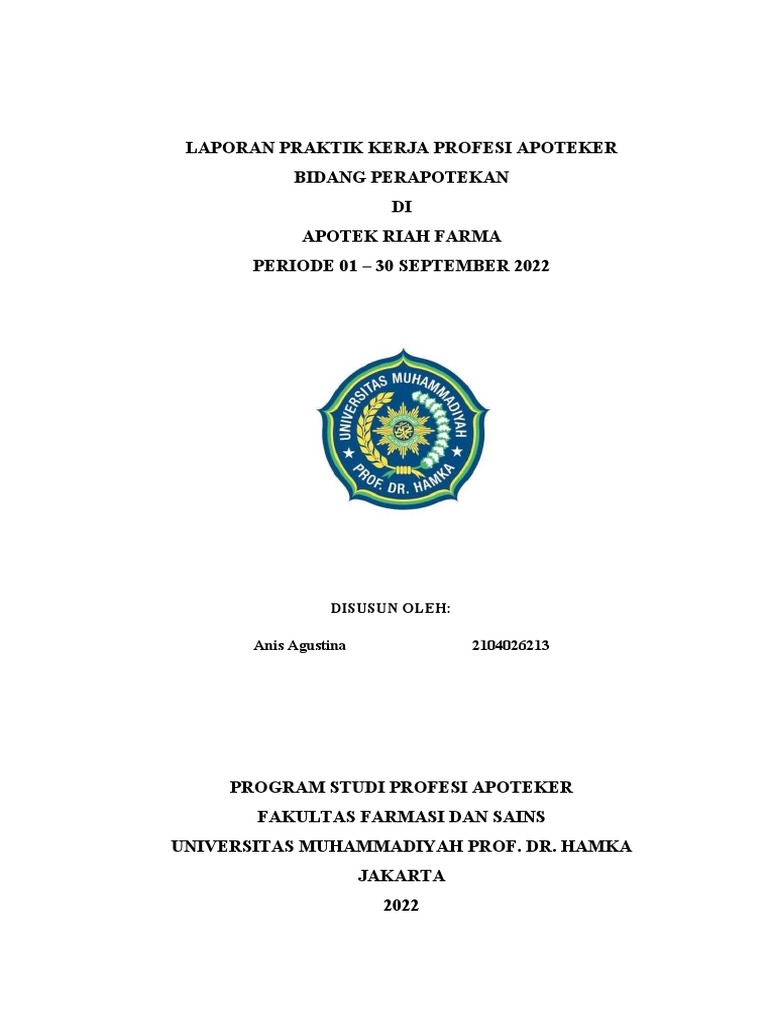 Laporan Praktek Kerja Profesi Apoteker Di Apotek Pdf