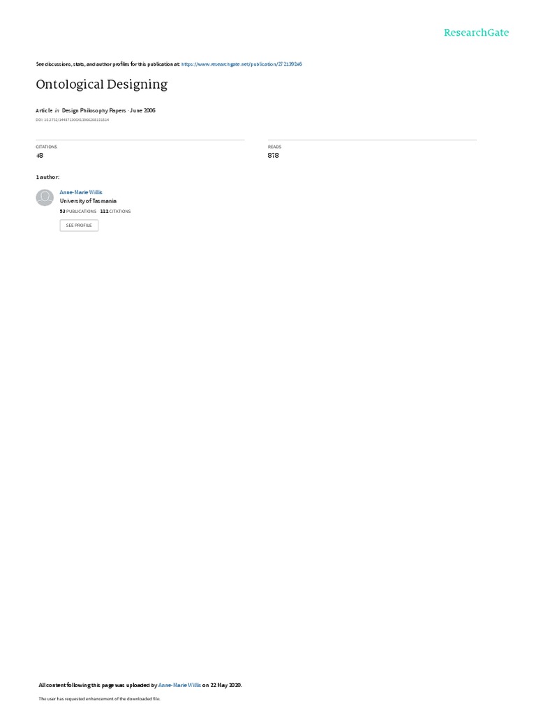 02 Ontological Designing | PDF | Martin Heidegger | Ontology