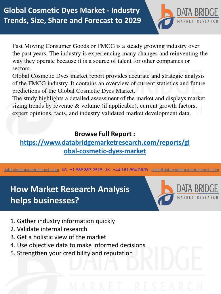 Global Cosmetic Dyes Market Size | PDF | Marketing Research | Forecasting