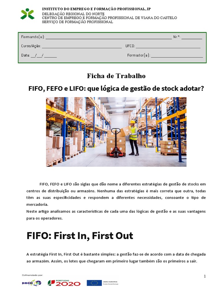 FT Fifo Lifo Fefo | PDF | Armazém | Desenvolvimento profissional
