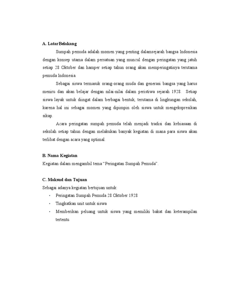 Proposal Sumpah Pemuda Sman 10 Pku Pdf 
