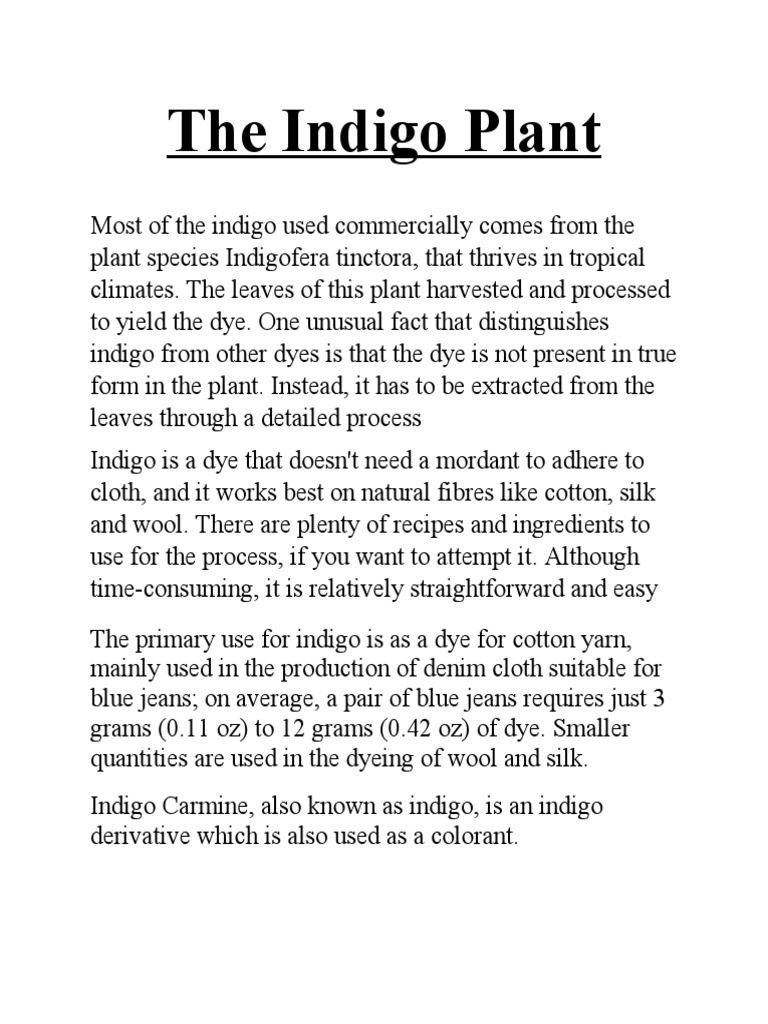 The Indigo Plant | PDF