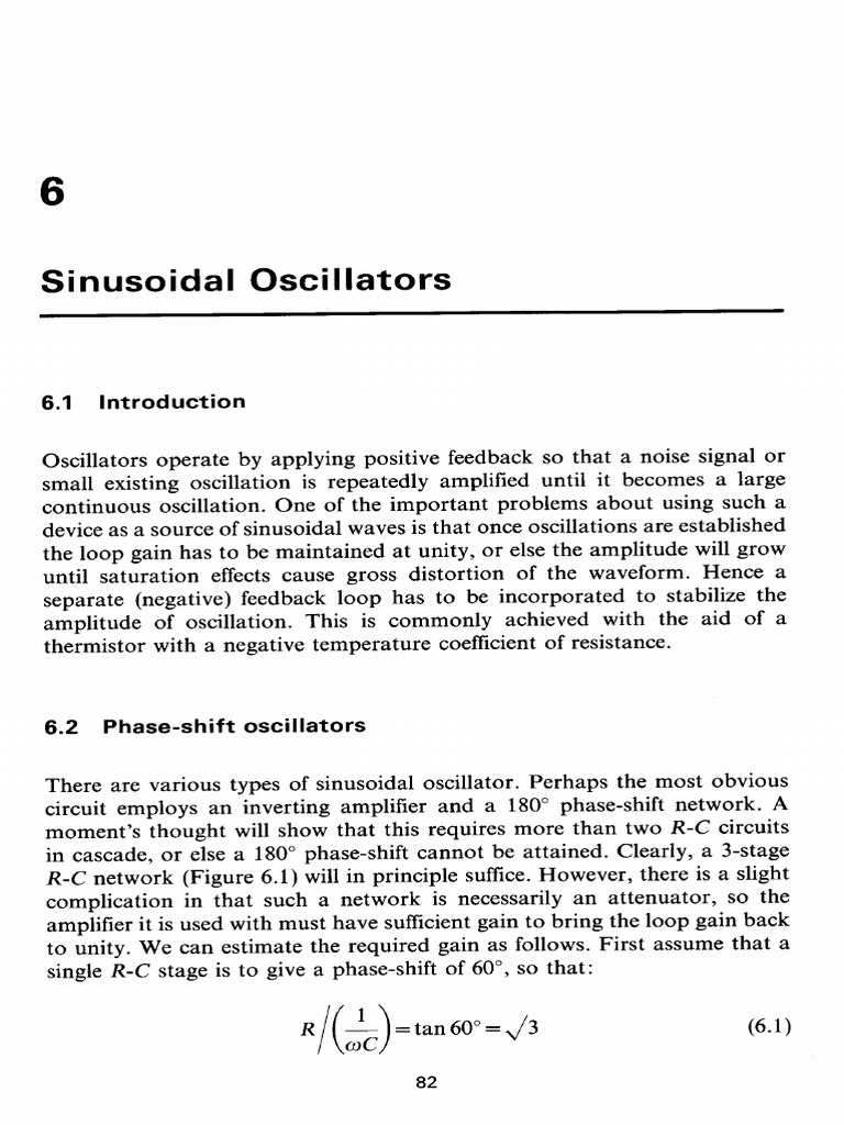 Sinusoidal Oscillators Pdf Amplifier Electronic Oscillator