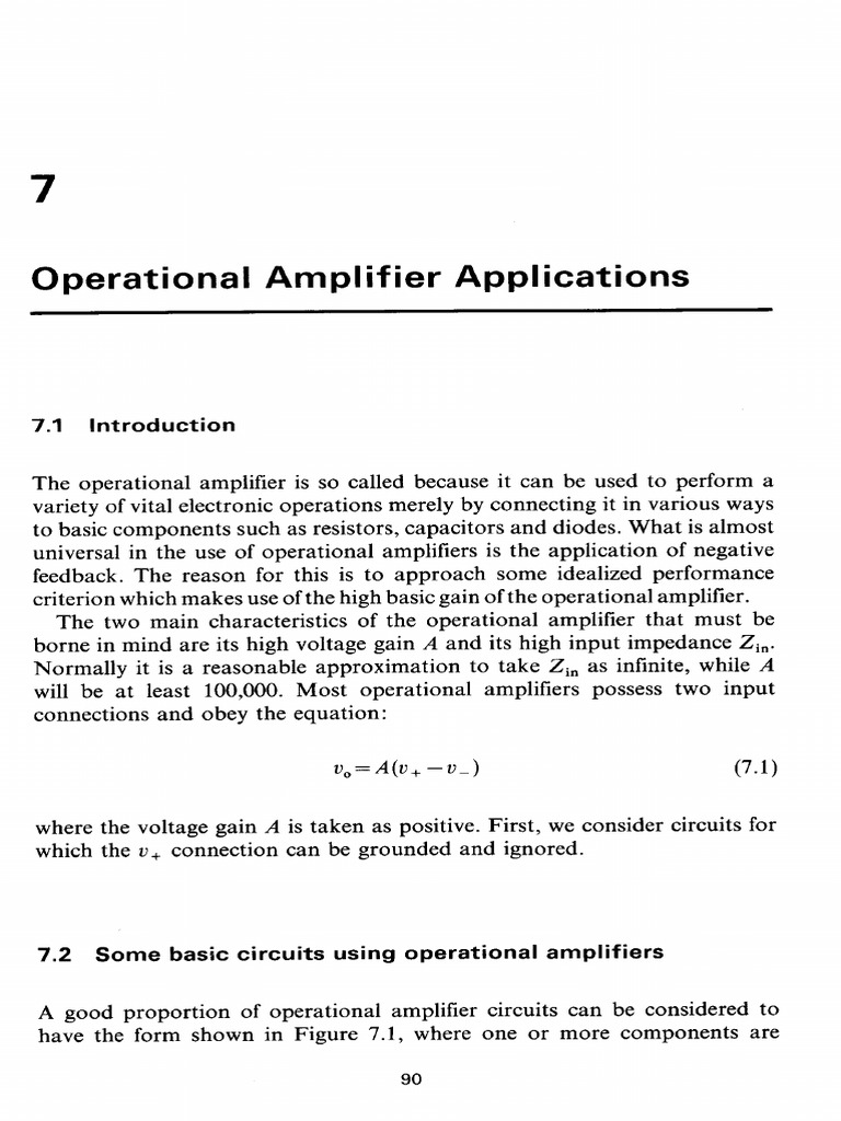 Operational Amplifier Applications | PDF | Electronic Filter | Amplifier