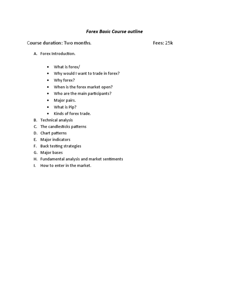 Forex Basic Course Outline | PDF | Business