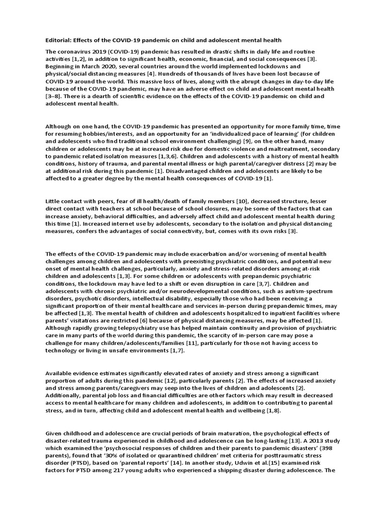 Editorial Writing Sample (English) | PDF | Anxiety Disorder | Adolescence