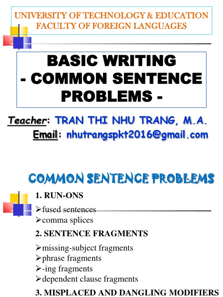 Writing 5 - Common Sentence Problems | PDF | Comma | Linguistics