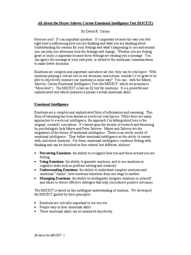 All About The Mayer-Salovey-Caruso Emotional Intelligence Test (MSCEIT ...