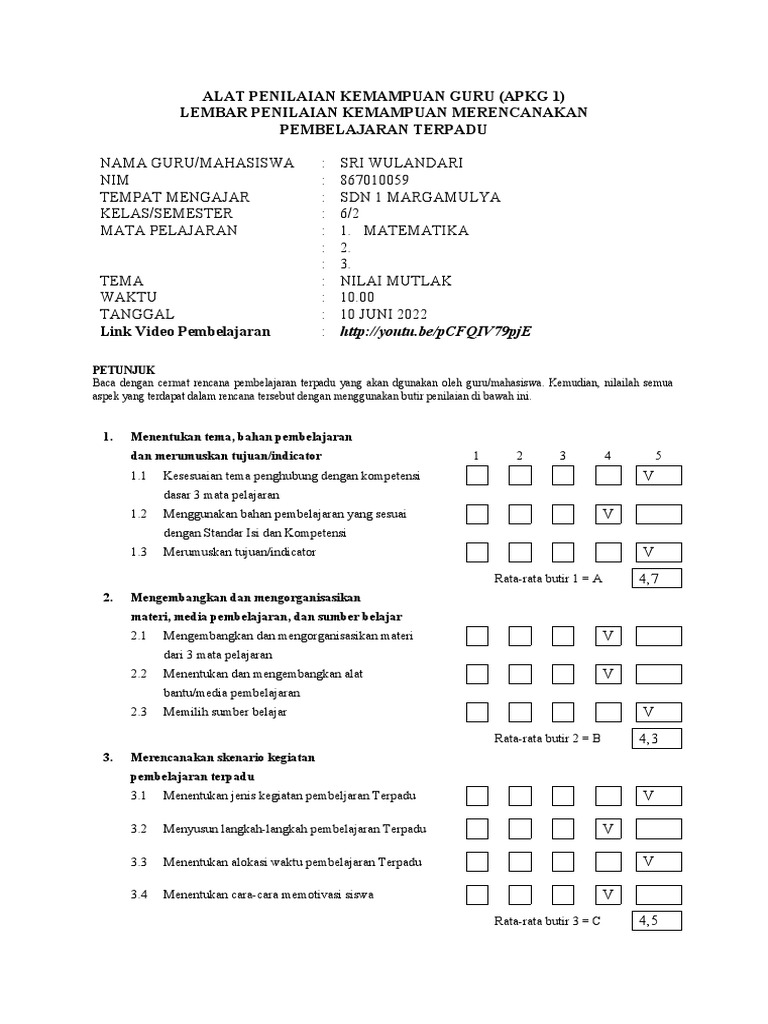 APKG 1&2 Dan Lembar Refleksi | PDF | Karier & Perkembangan