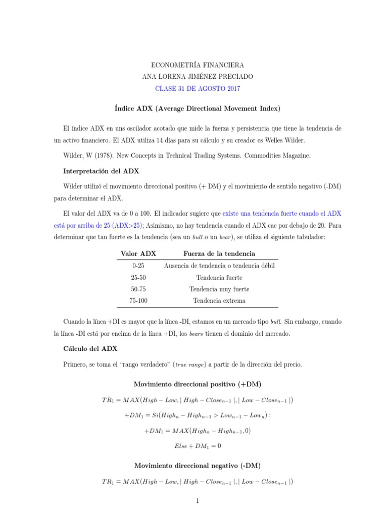 Clase 4 Adx Index | PDF