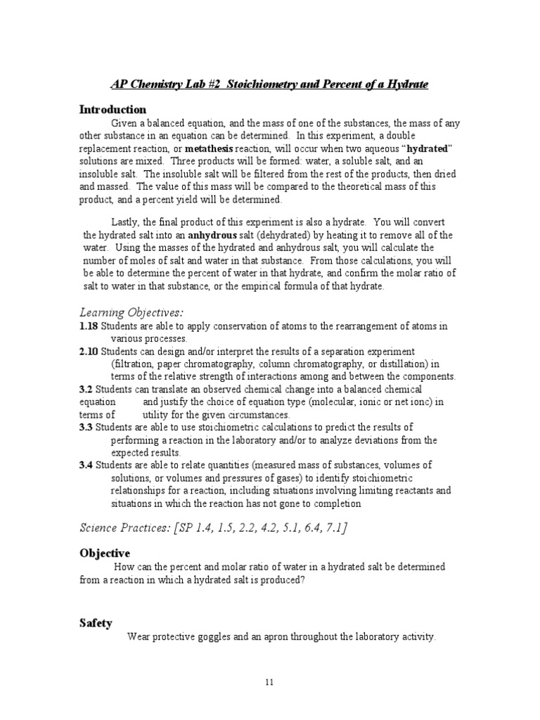 APLAB2 Stoich | PDF | Solubility | Stoichiometry