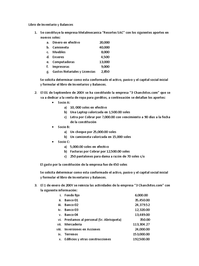 Libro de Inventario y Balances Clase 7 Practica | PDF | Bancos | Comercio