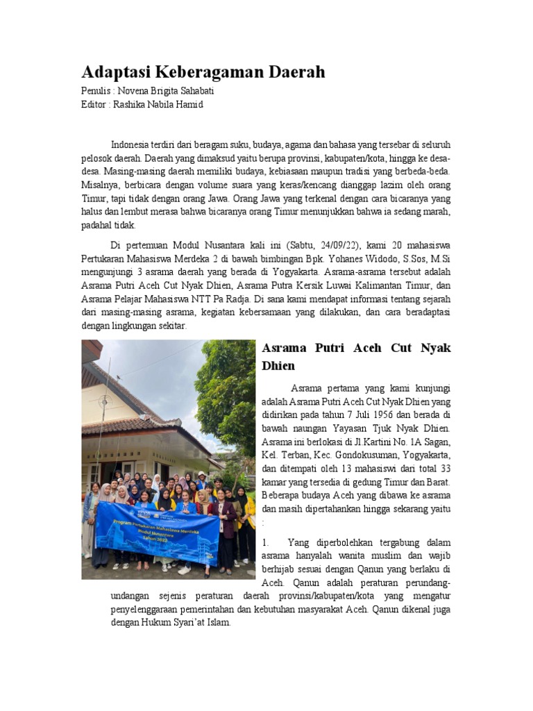 Novena Sahabati - Adaptasi Keberagaman Daerah | PDF