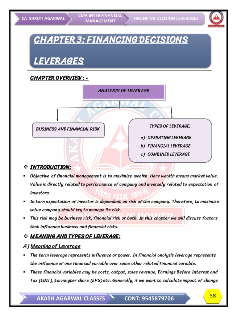 CH 3 Leverage | PDF | Leverage (Finance) | Financial Accounting