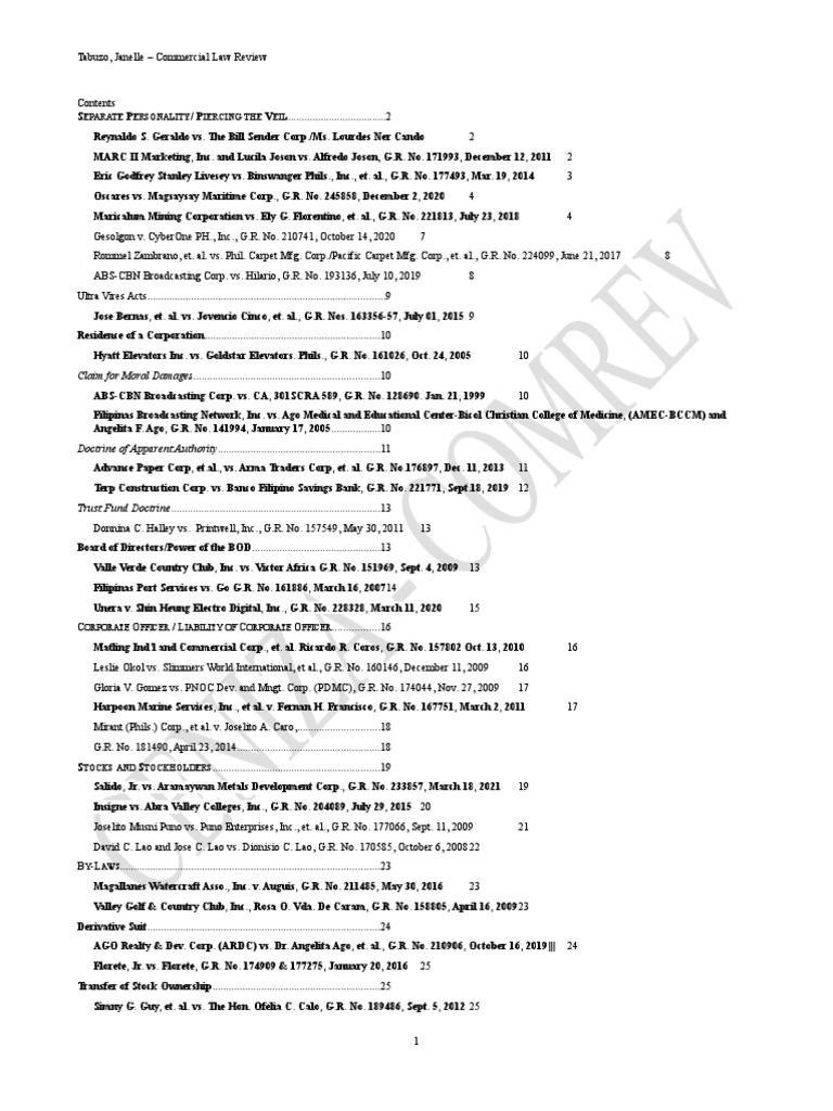 Corporation Law Digest | PDF | Legal Liability | Piercing The Corporate ...