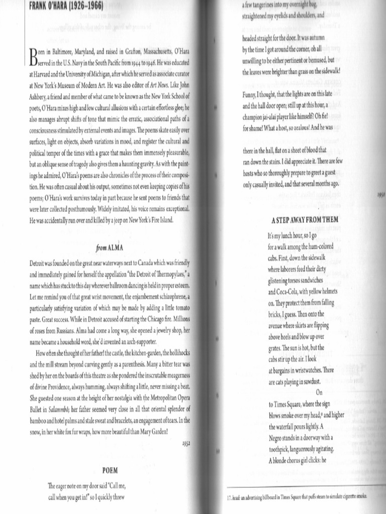 Frank O'Hara Poems From Nelson Anthology | PDF