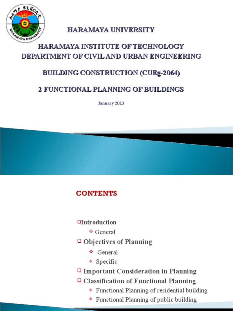 Functional Planning Considerations for Residential and Public Buildings ...