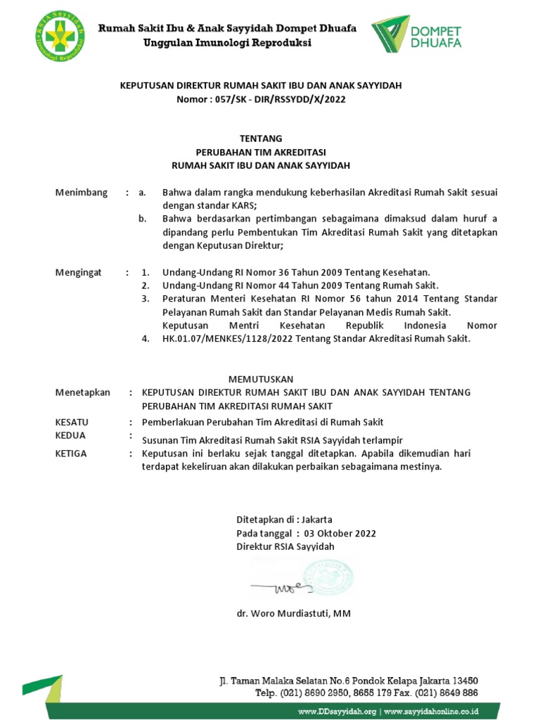 057 SK Perubahan Tim Akreditasi-1 | PDF