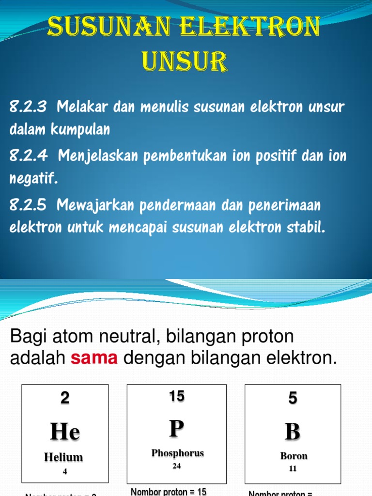 Nota 8.3 Susunan Elektron Unsur | PDF