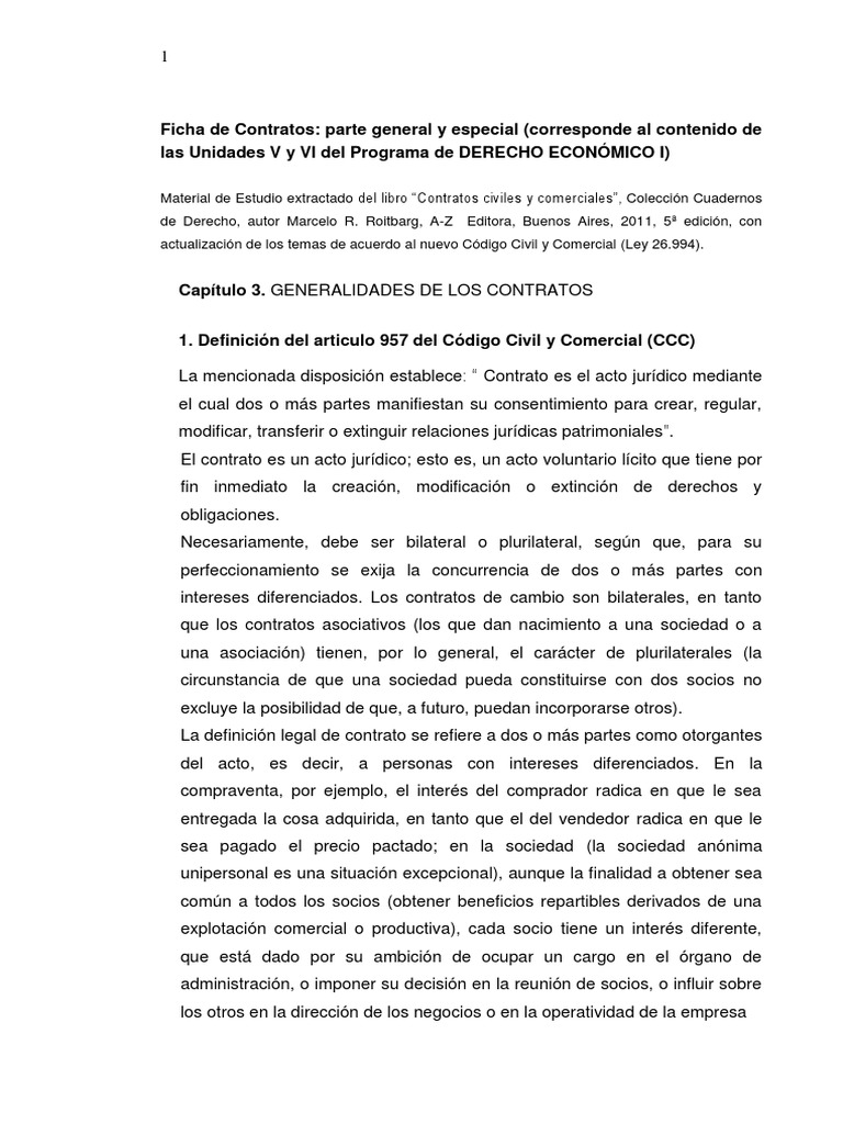 Ficha de Contratos (Parte General y Contratos de Empresa) - Roitbarg ...