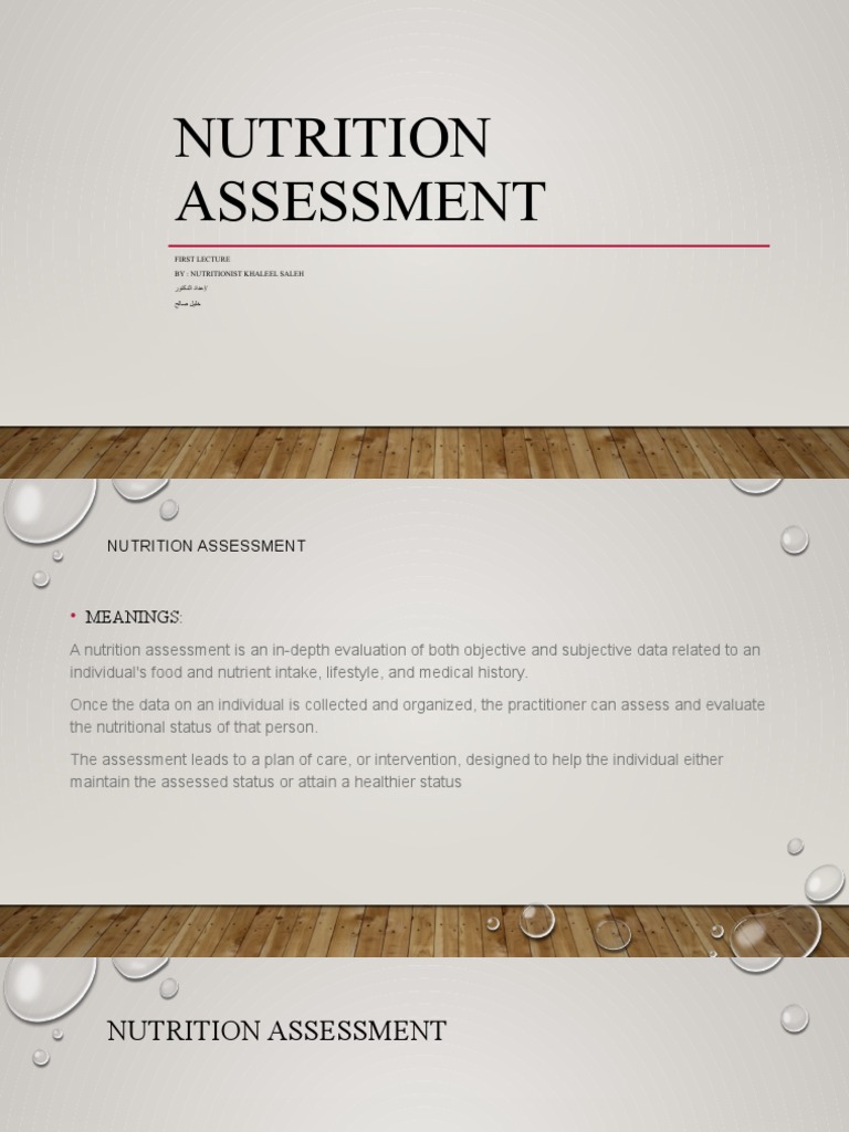 Nutrition Assessment Overview and Methods | PDF | Malnutrition | Diet ...