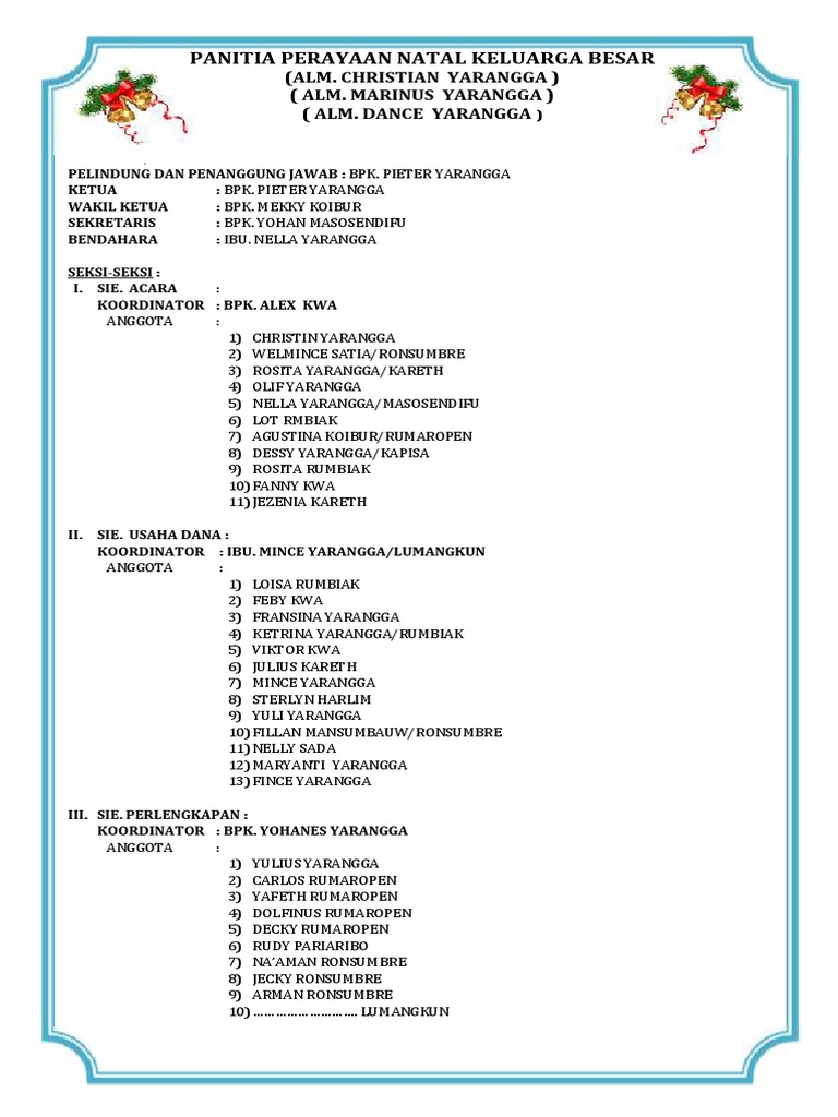 Panitia Perayaan Natal Keluarga Besar 2021 PDF | PDF | Griya & Taman Panitia Perayaan Natal Keluarga Besar 2021 PDF | PDF | Griya & Taman