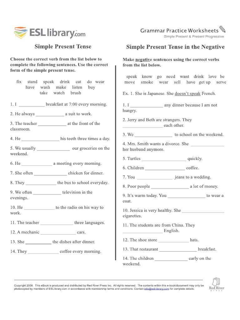 Present Simple - Exercises 1 | PDF