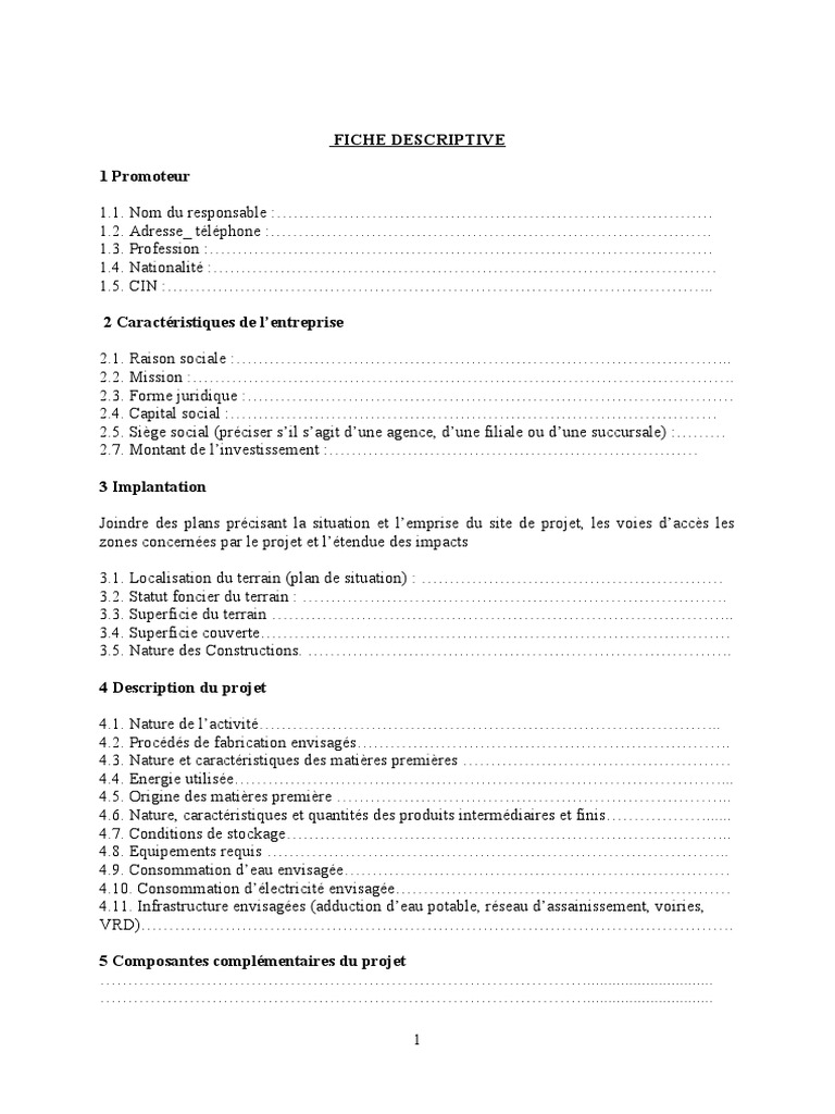 Fiche descriptive de projet détaillée | PDF | Art