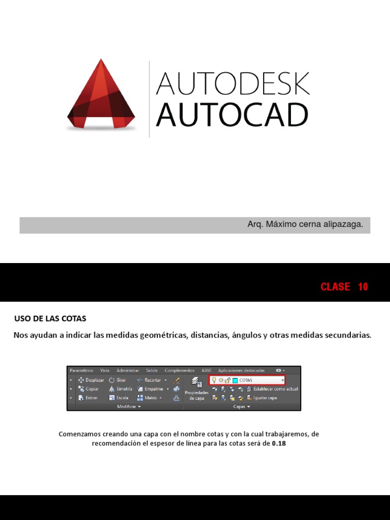 Configuración de Cotas en AutoCAD | PDF