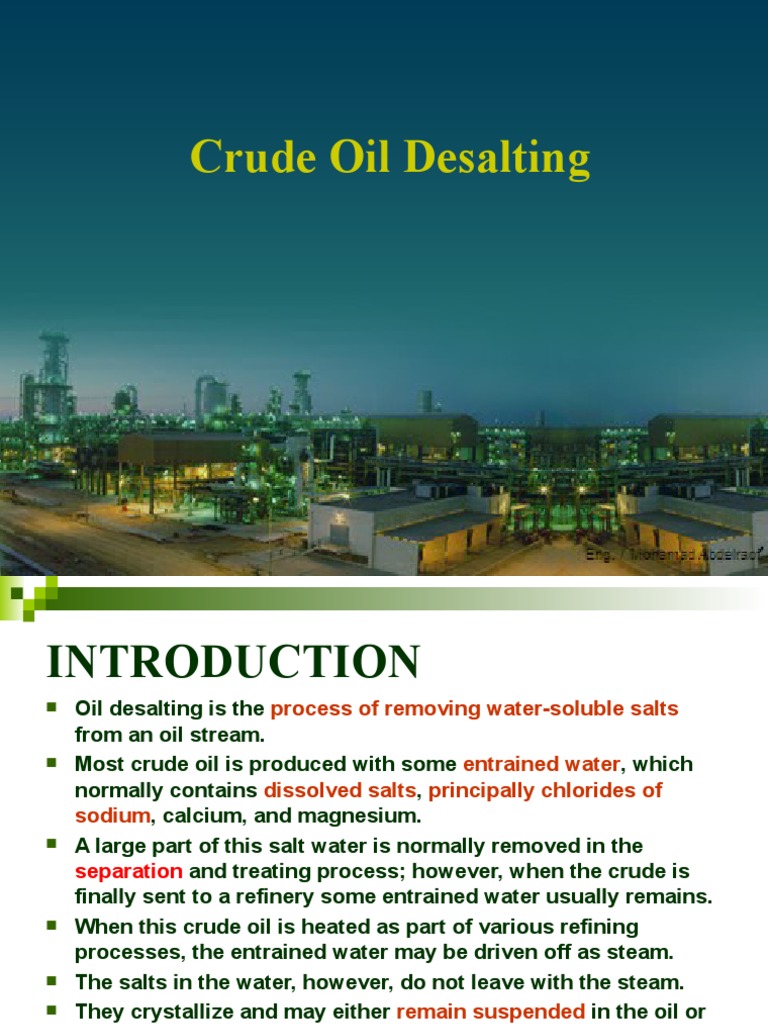 Desalting Process in GOSP | PDF | Petroleum | Water