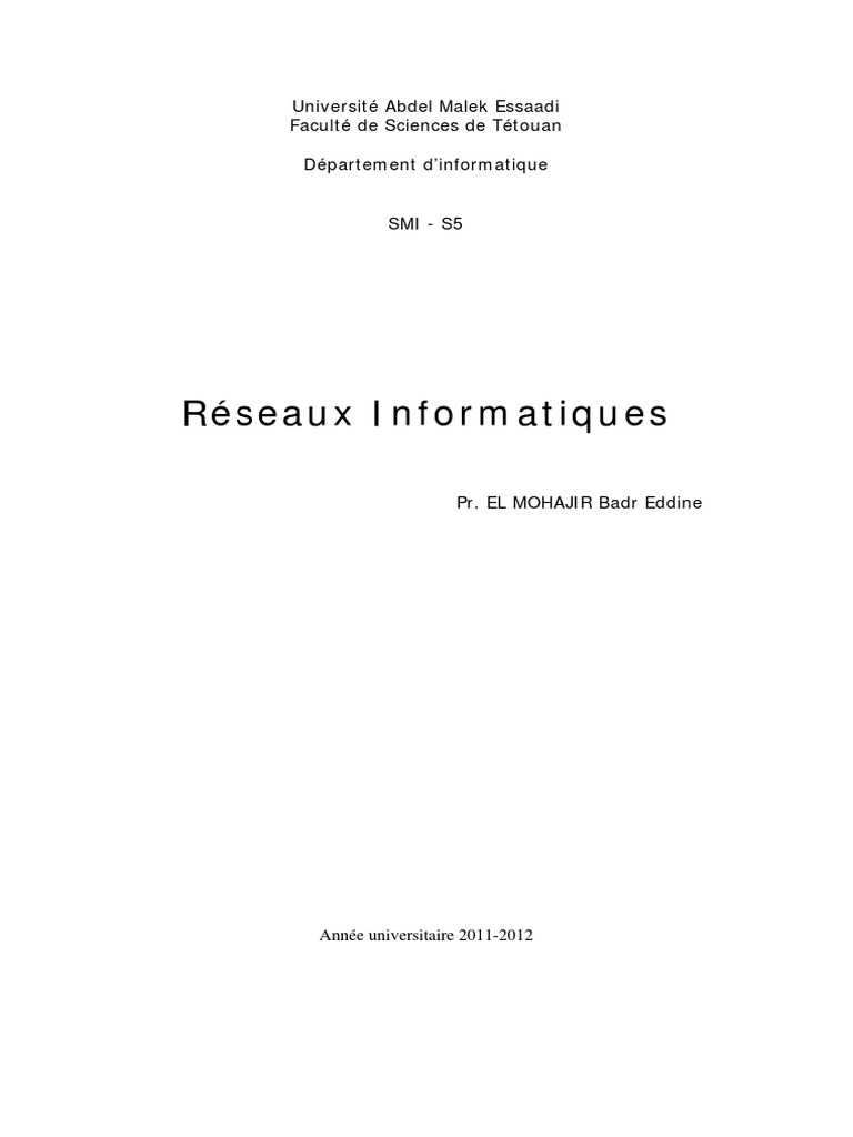 Les Reseaux Informatiques Smi S5 | PDF | Topologie de réseau | Modèle OSI