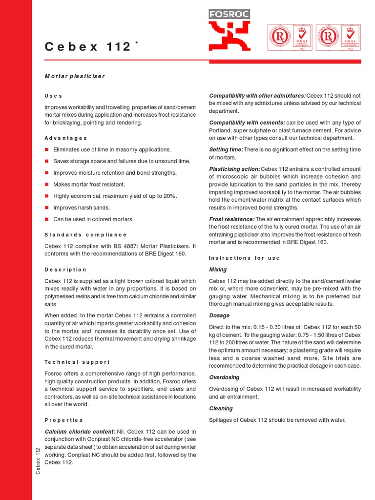 Cebex 112 | Download Free PDF | Mortar (Masonry) | Cement