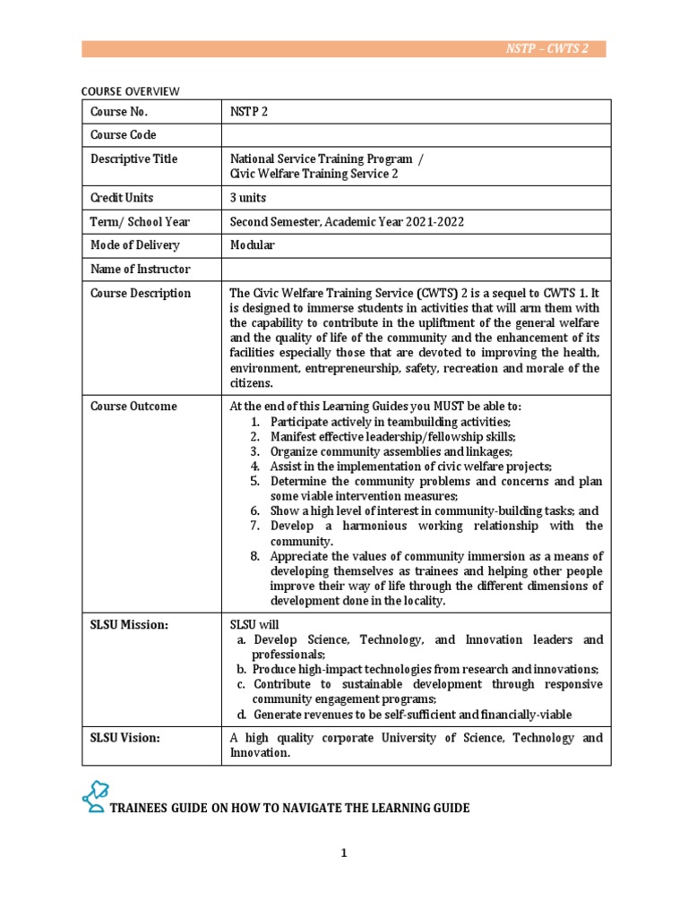 NSTP 2 Module | PDF | Needs Assessment | Community
