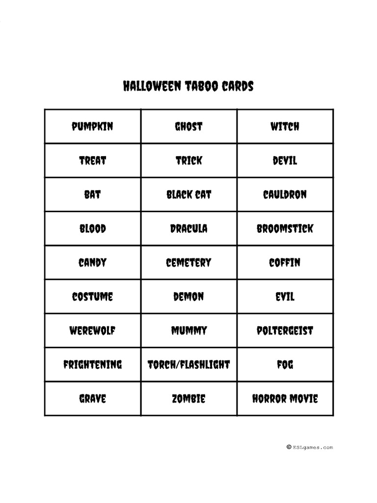 Halloween-Taboo-Cards A | PDF