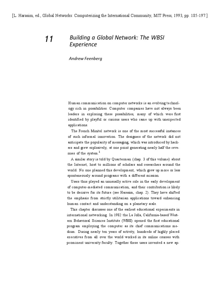 BBuilding A Global Network WBSI Experience | PDF | Teachers | Mail