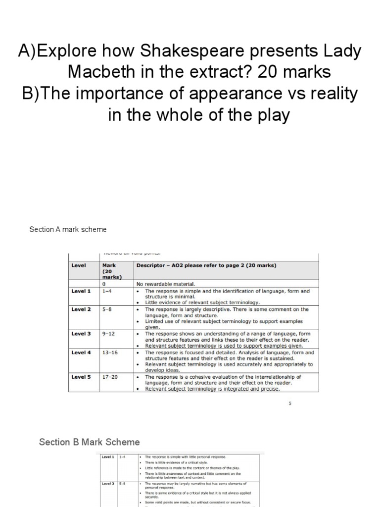 Year 10 Macbeth Section A and B | PDF | Macbeth