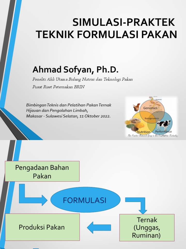 Materi - Simulasi-Praktek Formulasi Pakan - Ahmad Sofyan-Ok | PDF
