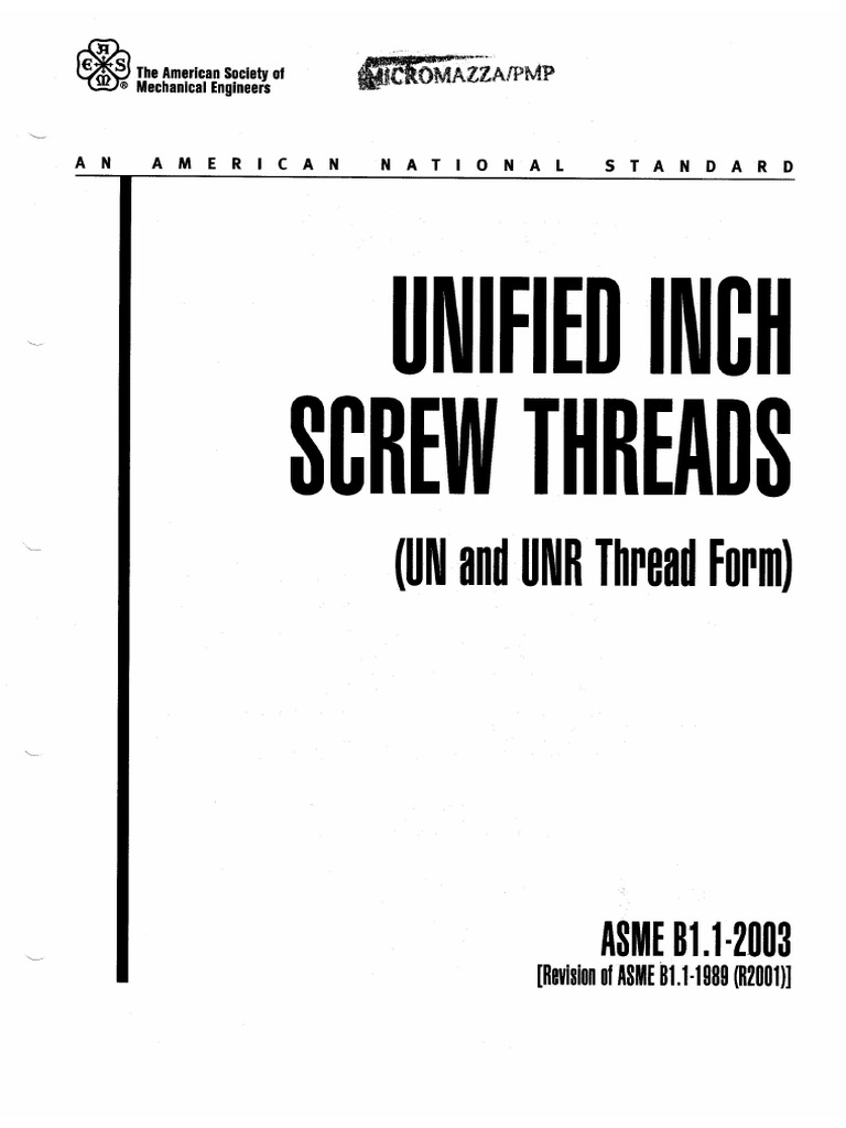 Asme B1.1-2003 | PDF