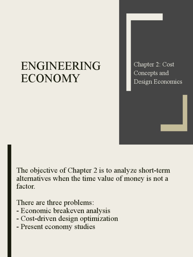 Chapter 2 Cost Concepts and Design Economics (Cont.) | PDF | Mathematical Optimization | Profit ...