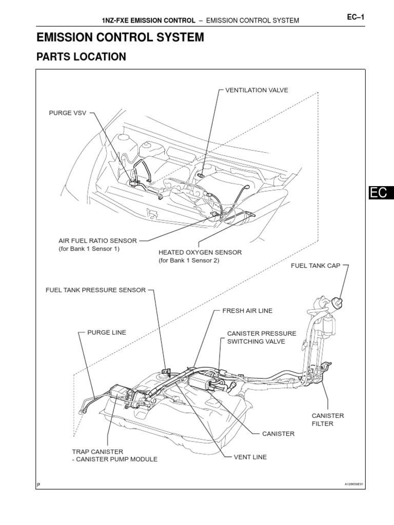 EC - 1NZ-FXE Emission Control | PDF | Pipe (Fluid Conveyance) | Electrical Connector