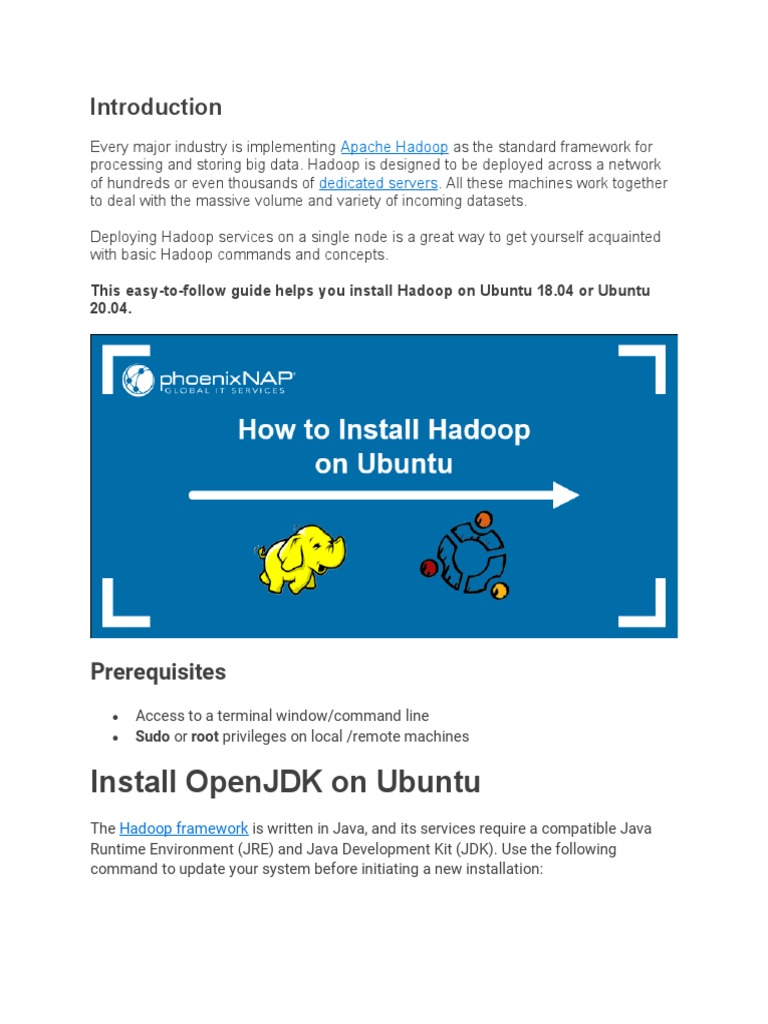 Hadoop Install Pdf Apache Hadoop Java Software Platform 