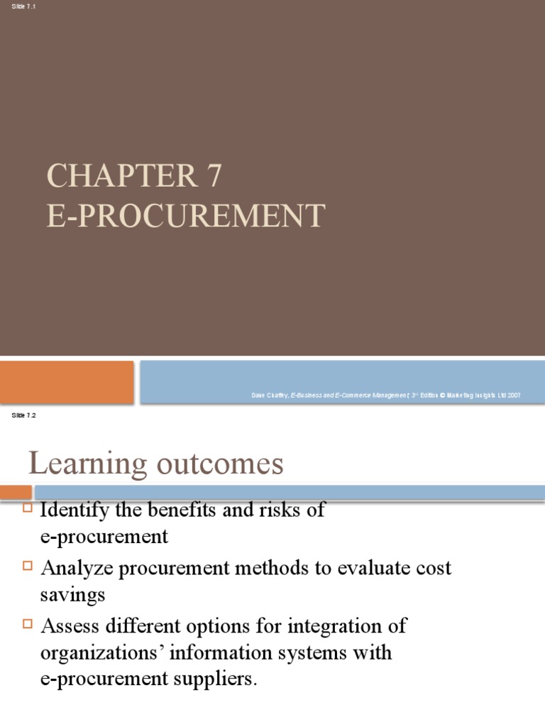 Ch07 e Procurement | PDF | Electronic Business | Procurement