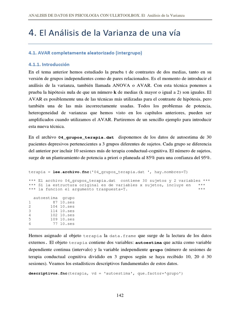 4 - El Analisis de La Varianza | PDF | Análisis de variación | Mínimos cuadrados ordinarios