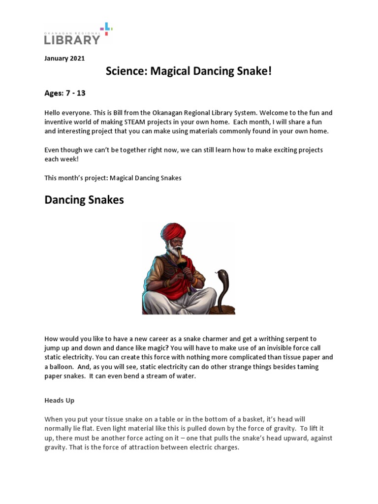 Science - Magical Dancing Snakes | PDF | Electric Charge | Electricity