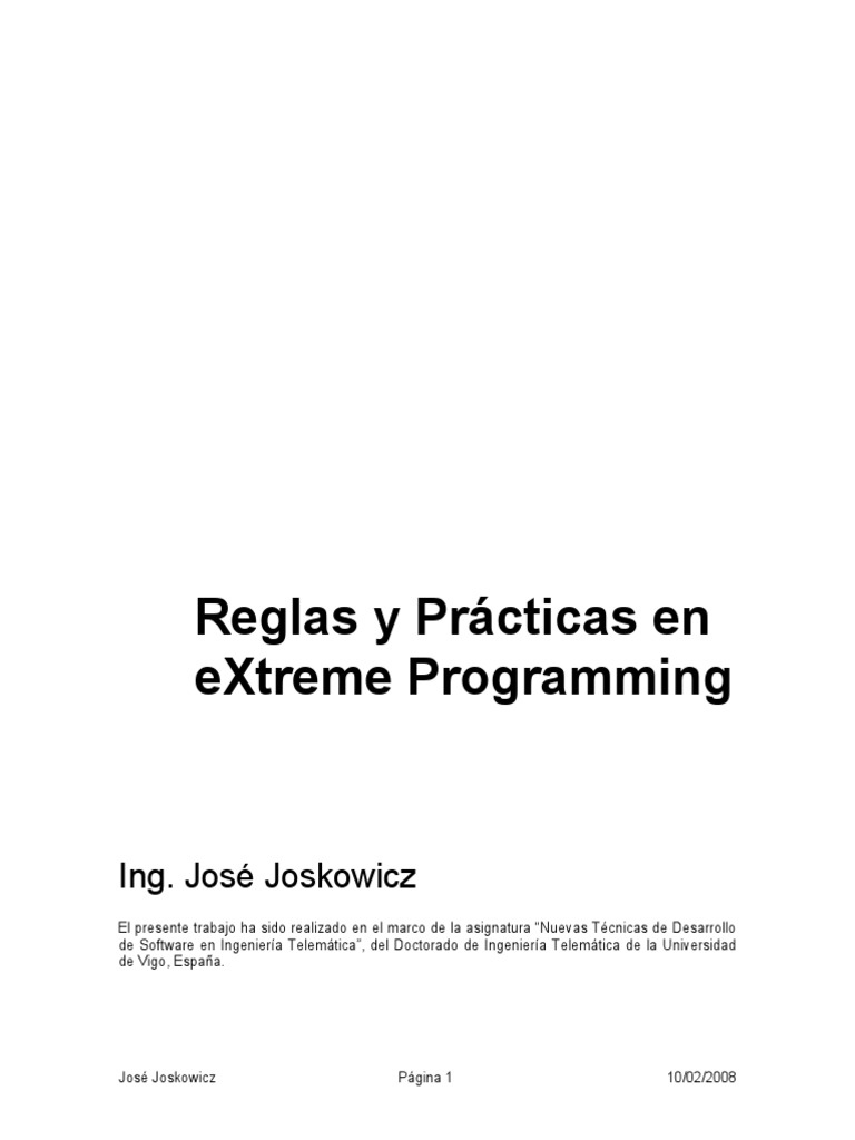 Guía de Extreme Programming (XP) | PDF | Software | Ingeniería de software