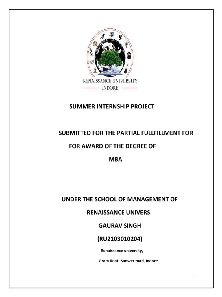 Summer Internship Project | PDF | Methodology | Data