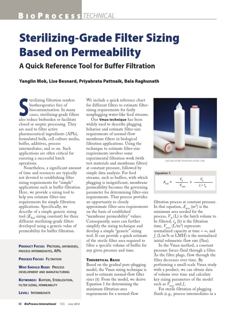 Buffer Sizing Article MM | PDF | Filtration | Viscosity