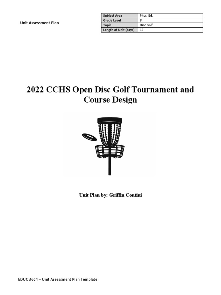 Disc Golf Unit Assessment Plan | PDF | Educational Assessment | Motivation