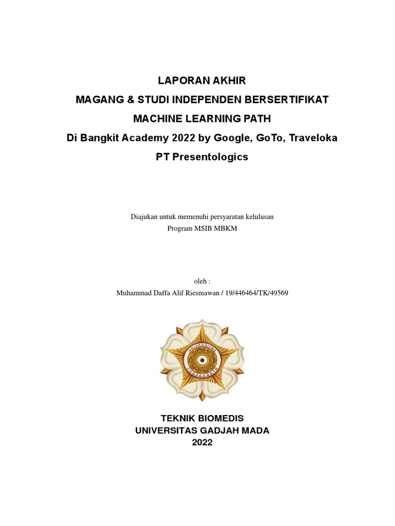 Laporan Magang Machine Learning 2022 | PDF | Bisnis | Seni