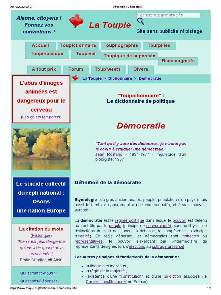 Définition - Démocratie | PDF | Idéologies politiques | Démocratie